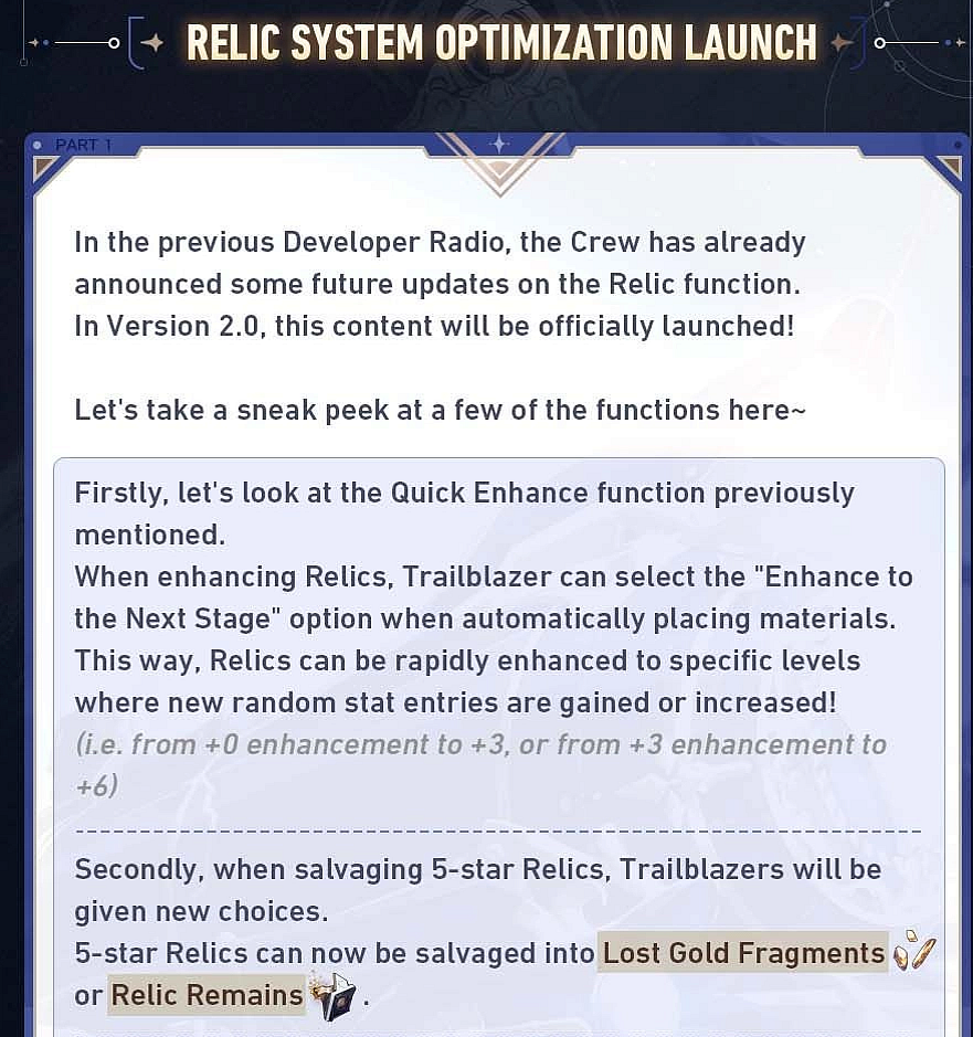 Honkai Star Rail Developer Radio for Version 2.0: Game Optimizations ... Honkai Star Rail Developer Radio for Version 2.0: Game Optimizations ...