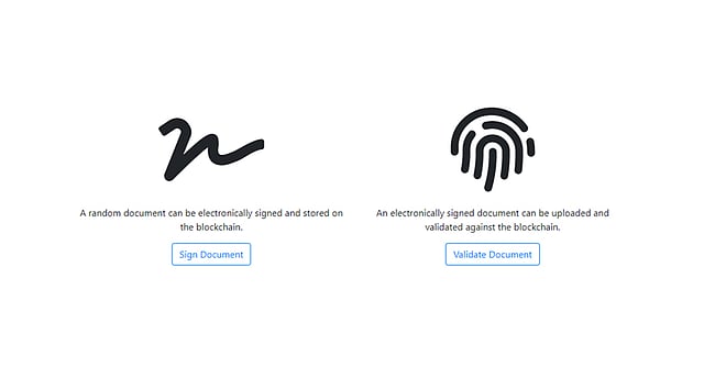 How does blockchain help sign documents online?