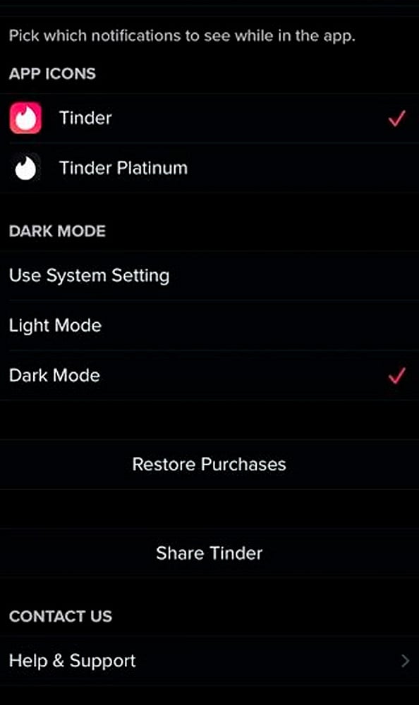 How to Enable Dark Mode on Tinder