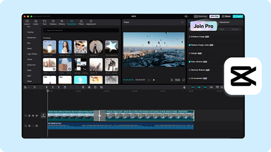 How to Create Trendy Transitions for YouTube Vlogs with CapCut