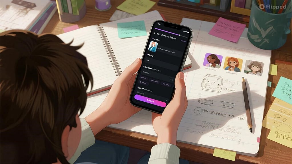 Flipped Chat Unlocks Creativity with Custom AI Character Design