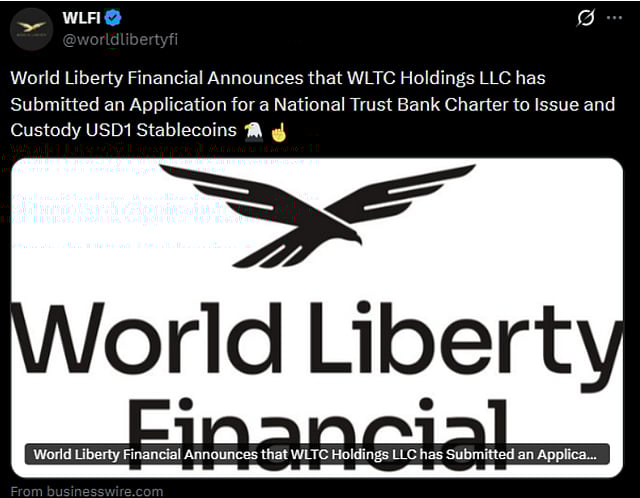 World Liberty Seeks U.S. Bank Charter to Expand USD1: A Shift in U.S ...