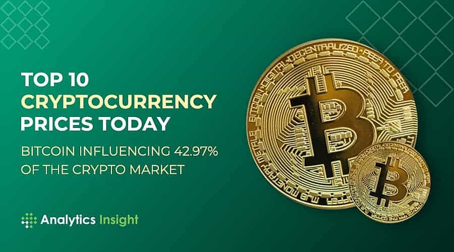 Top 10 Cryptocurrency Prices Today: Bitcoin Influencing 42.97% of the ...
