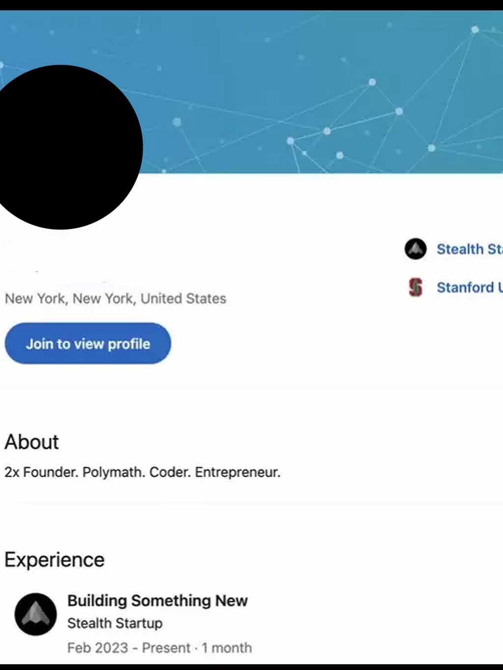 NY-based entrepreneur creates a fake LinkedIn profile using AI
