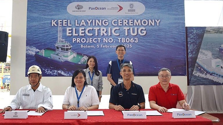 Keel laid for Singapore's first locally built all-electric tug
