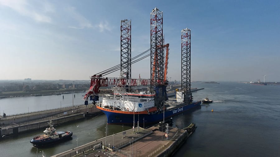 Van Oord's newest installation vessel Boreas arrives in Netherlands