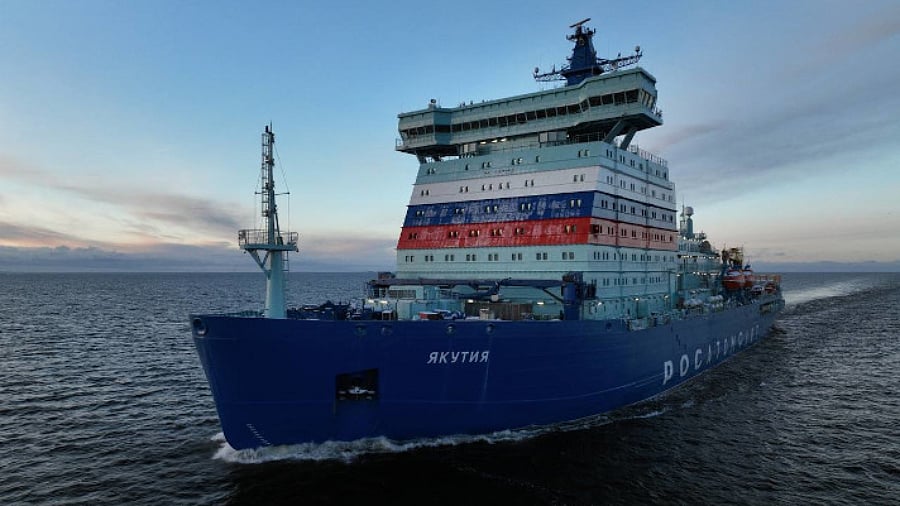 Russia's newest nuclear-powered icebreaker sails on maiden operational ...