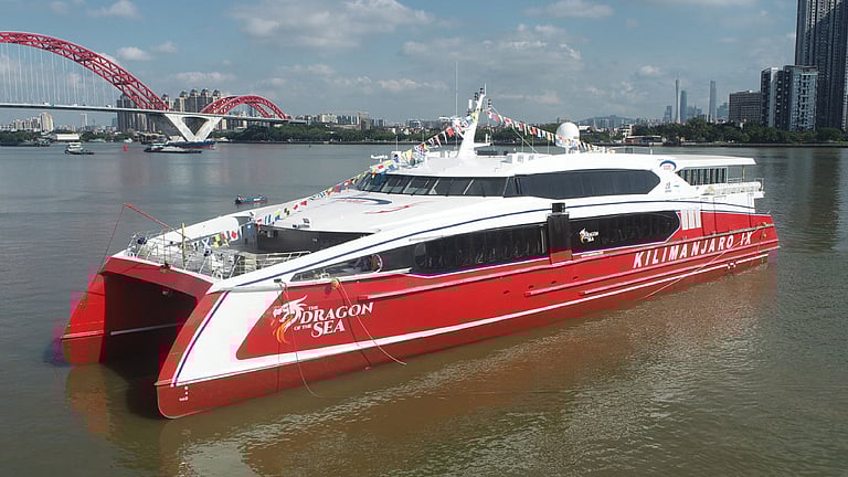 Azam Marine's newest fast catamaran ferry floated out
