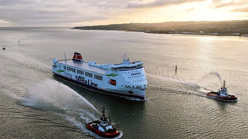 Stena Line's newest hybrid Ro-Ro arrives in Belfast Harbour