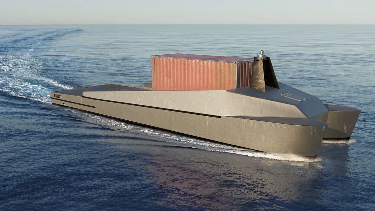 US firm unveils unmanned attack catamaran concept