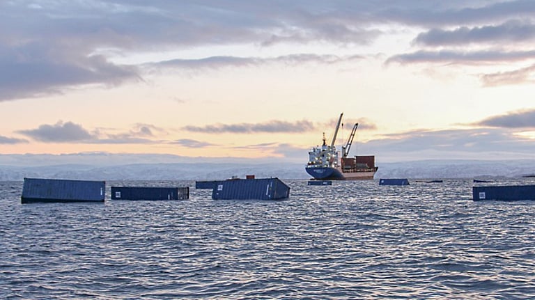 Overloaded barge led to person overboard and loss of cargo in Nunavut