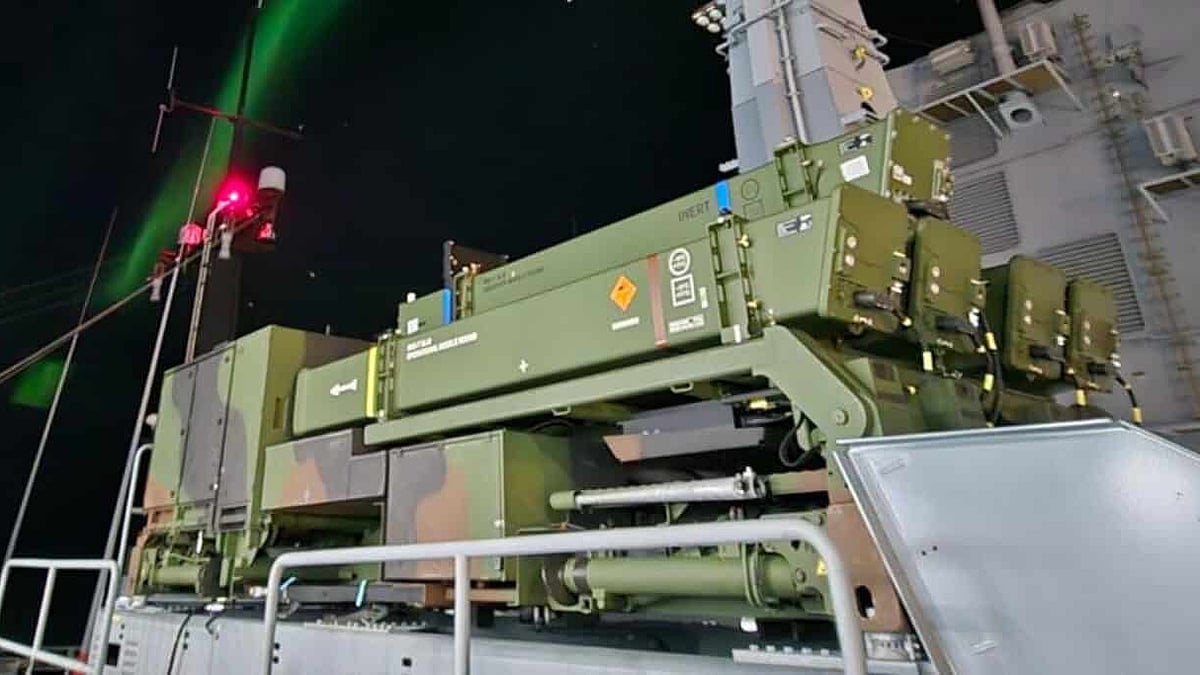 German Navy ship conducts test-firing of air defence missile system