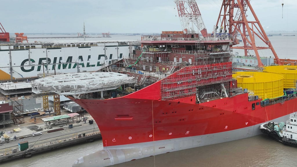 Jan De Nul's new cable laying vessel launched in China