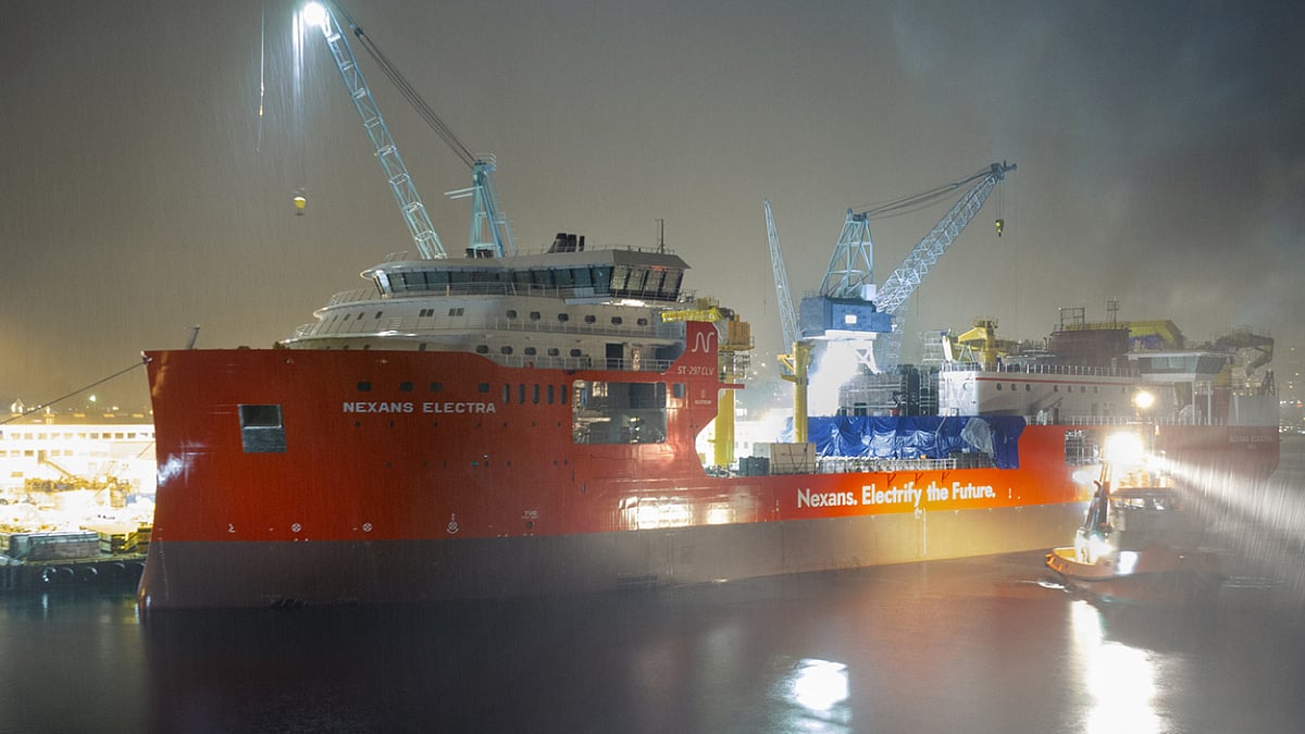 Nexans' newest cable laying vessel hits the water