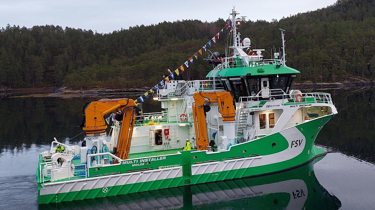 Hybrid fish farm workboat delivered to Norway's FSV