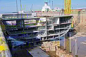 Keel laying of P&O Ferry at STX Europe