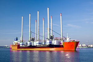 Jack-Up Barge installs offshore wind turbines