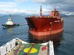 Ship fire at remote berth in Scotland