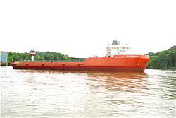 Purpose-built lightering support vessel for AET