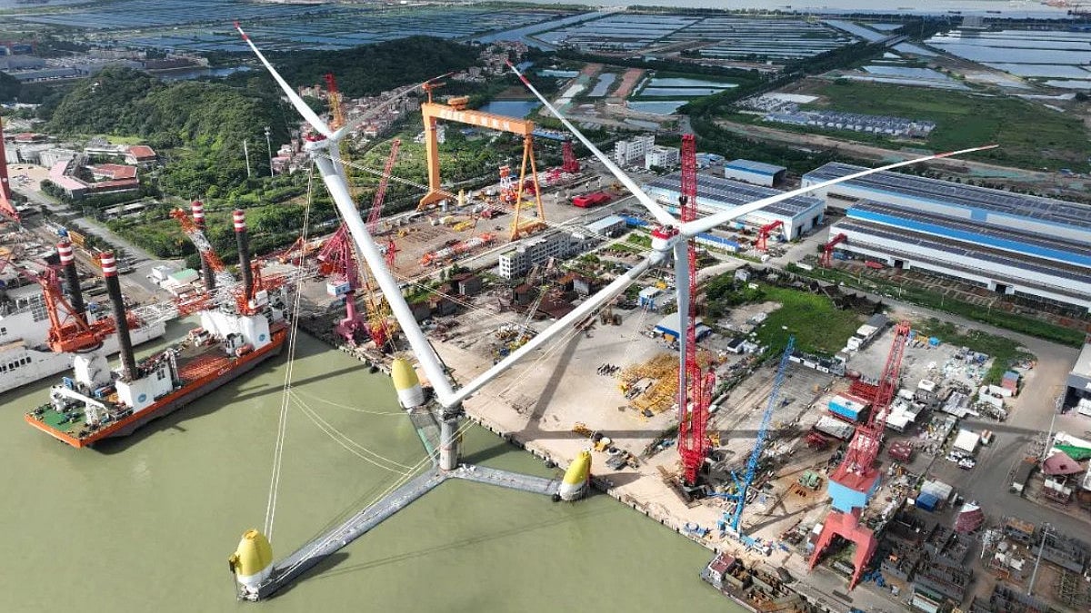 China Launches World's Largest 16.6MW Floating Wind Power Platform OceanX
