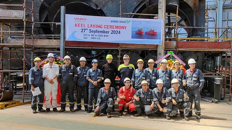 Edda Wind's New CSOV Keel Laid by Vard Vung Tau in Vietnam