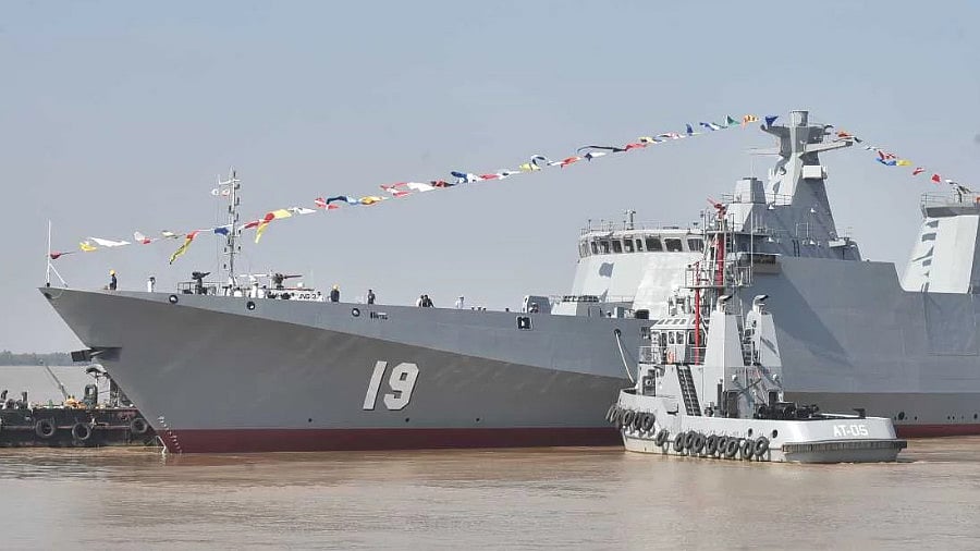 Myanmar Navy's newest locally-built frigate floated out
