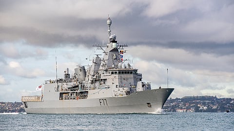 New Zealand frigate HMNZS Te Kaha joins UK carrier strike group