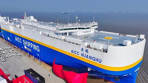 Anhui Hangrui's newest car carrier sails on maiden voyage