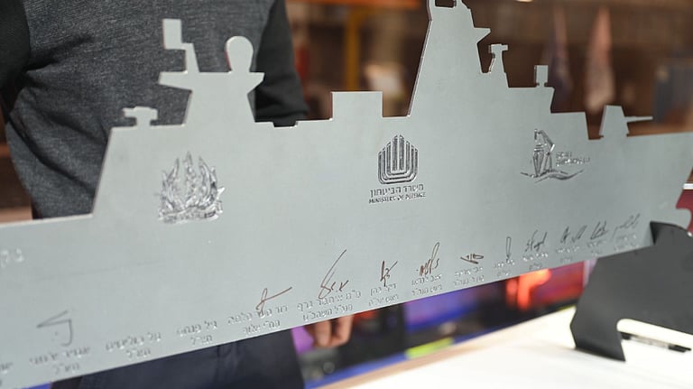 First steel cut for lead ship of new Israeli Navy corvette class