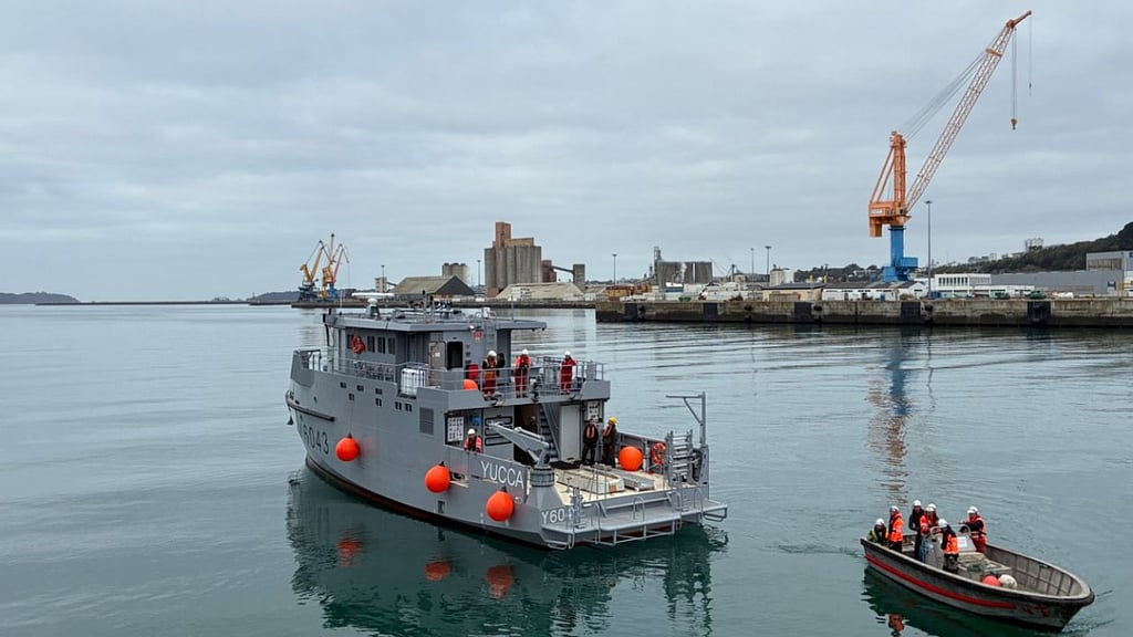 French Navy's new dive support boat hits the water