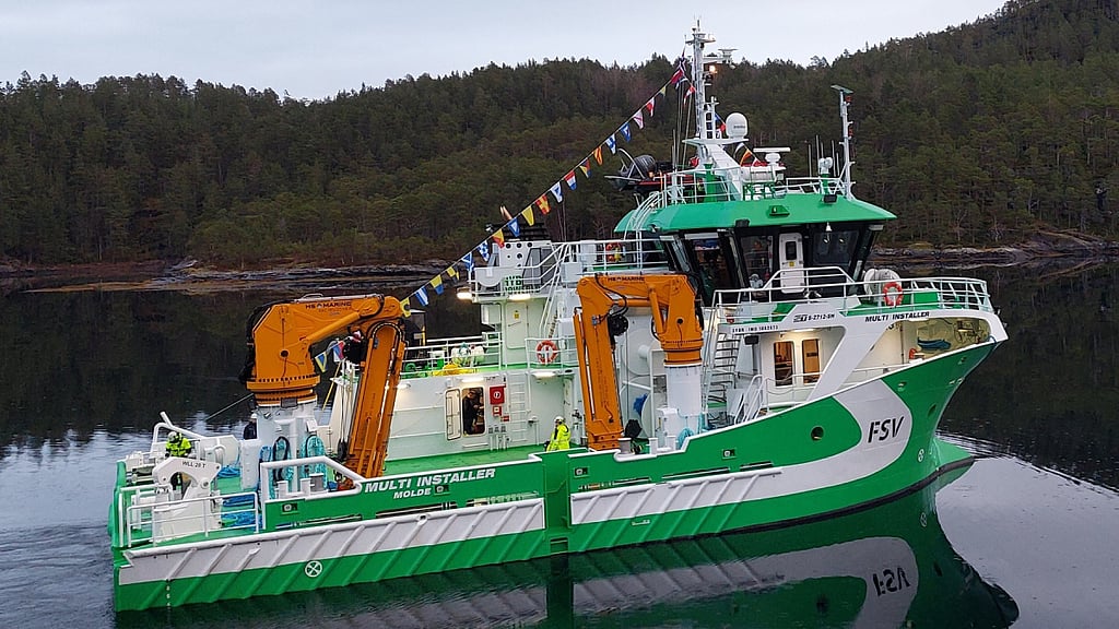 European fish farm service vessels and Canadian electric lobster boat