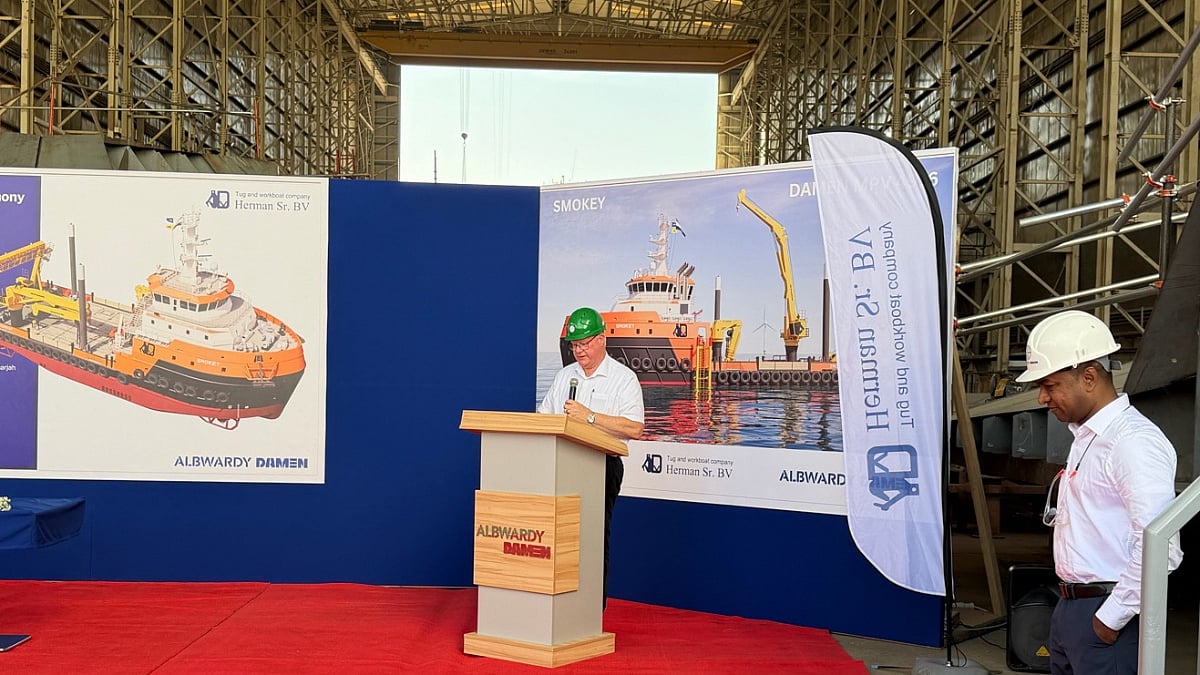 Keel laid for Herman Senior's new offshore support workboat