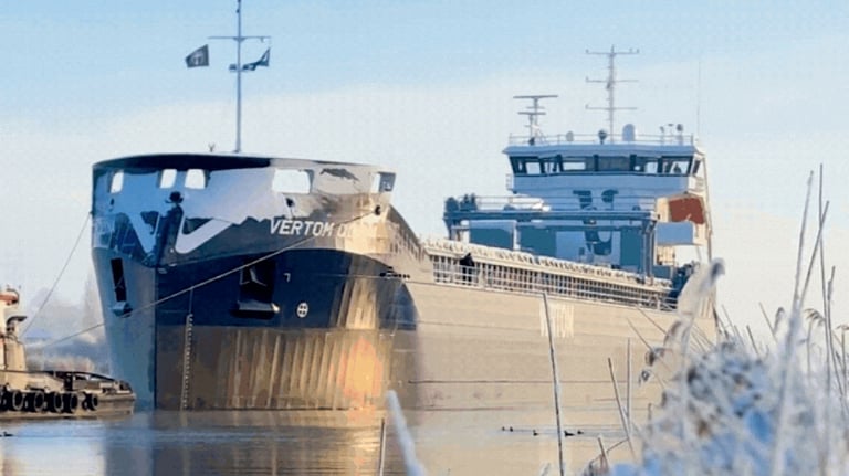 Sea trials begin for Vertom Group's newest hybrid cargo ship