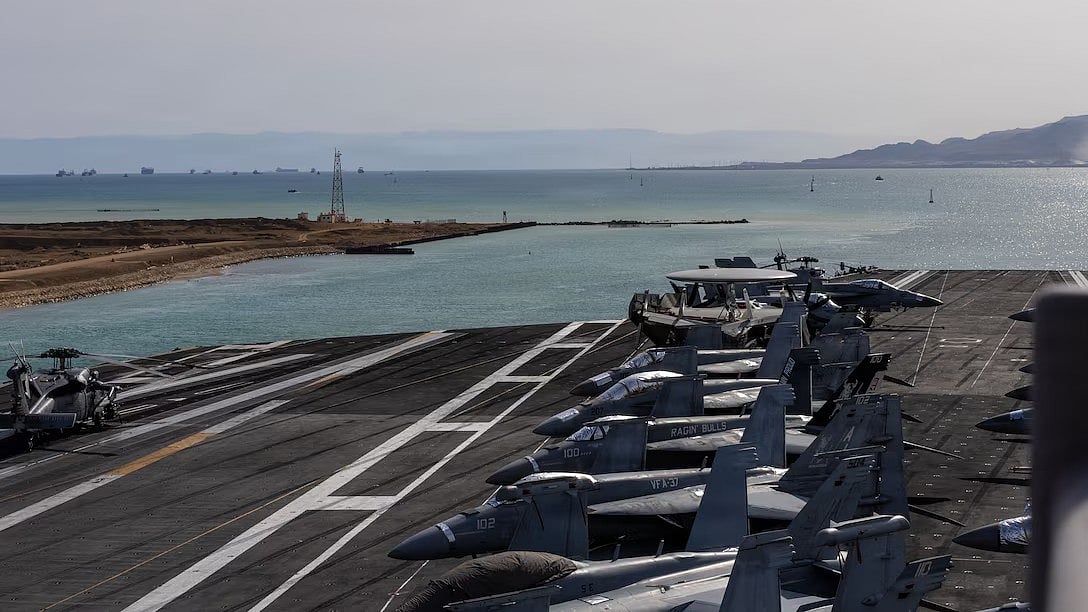 Two US sailors injured after non-combat fire aboard carrier in Red Sea