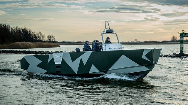 Optionally-crewed maritime security craft boasts reconfigurable layout