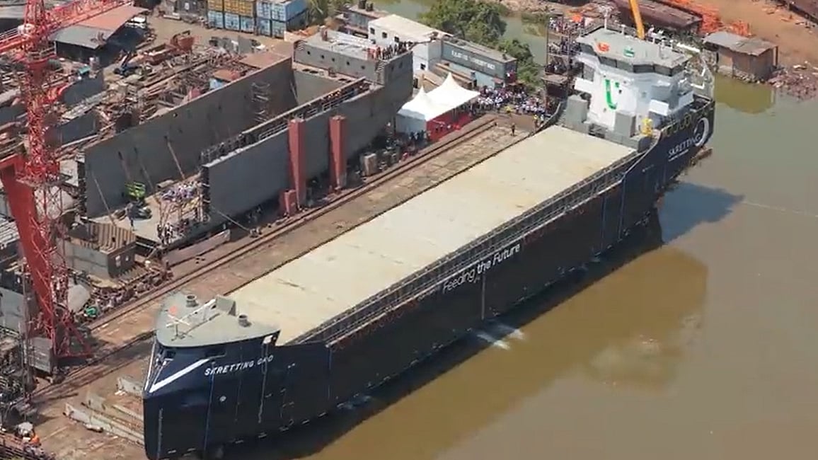 Indian yard launches Vertom's newest shortsea cargo ship