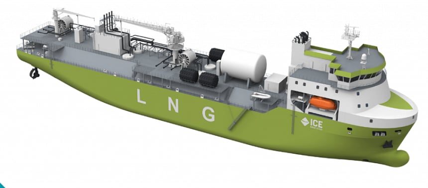 ICE unveils new LNG bunker vessel design