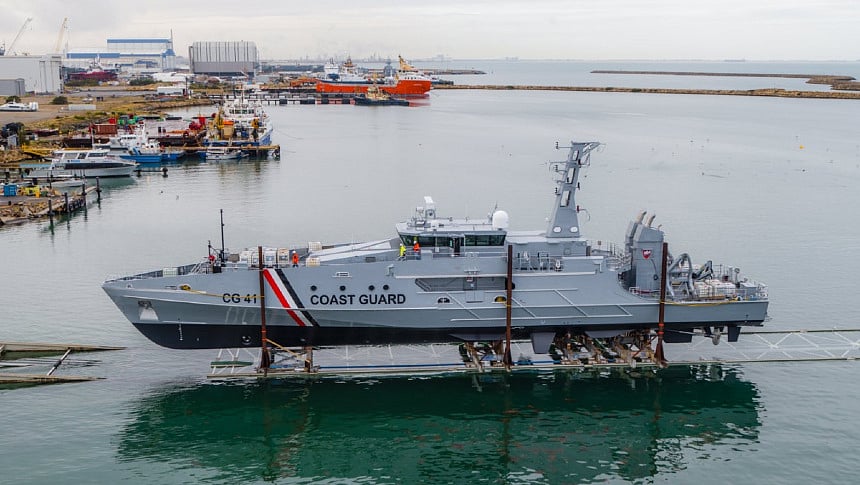 Austal Australia launches first of two Cape-class patrol boats for ...
