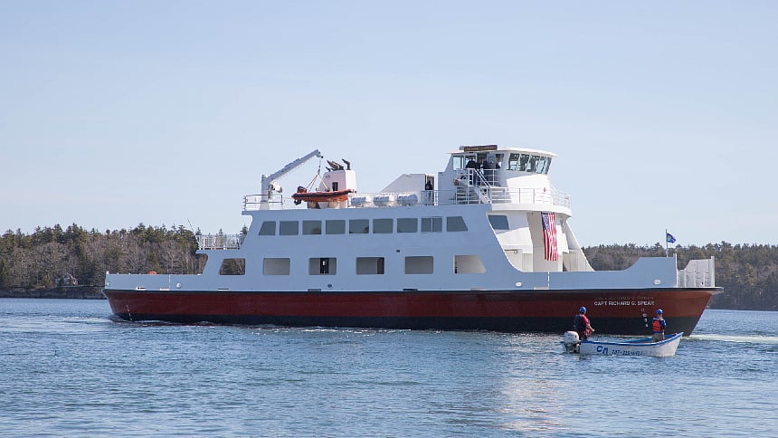 Maine State Ferry newbuilding floated out