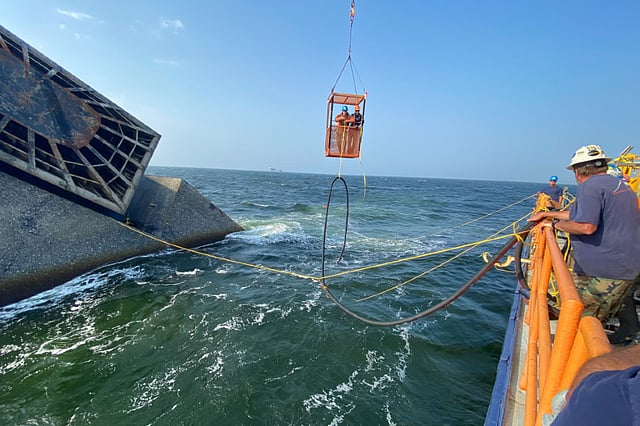 Salvage operations continue on sunken liftboat Seacor Power