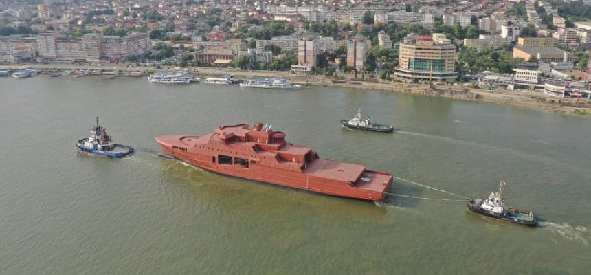 Romanian yard floats out future Norwegian Coast Guard multi-role vessel