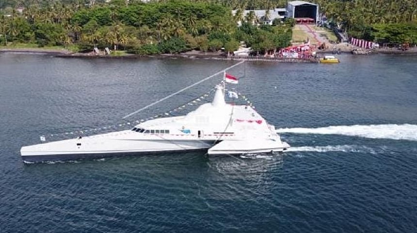 Indonesian Navy’s second Klewang-class stealth trimaran floated out
