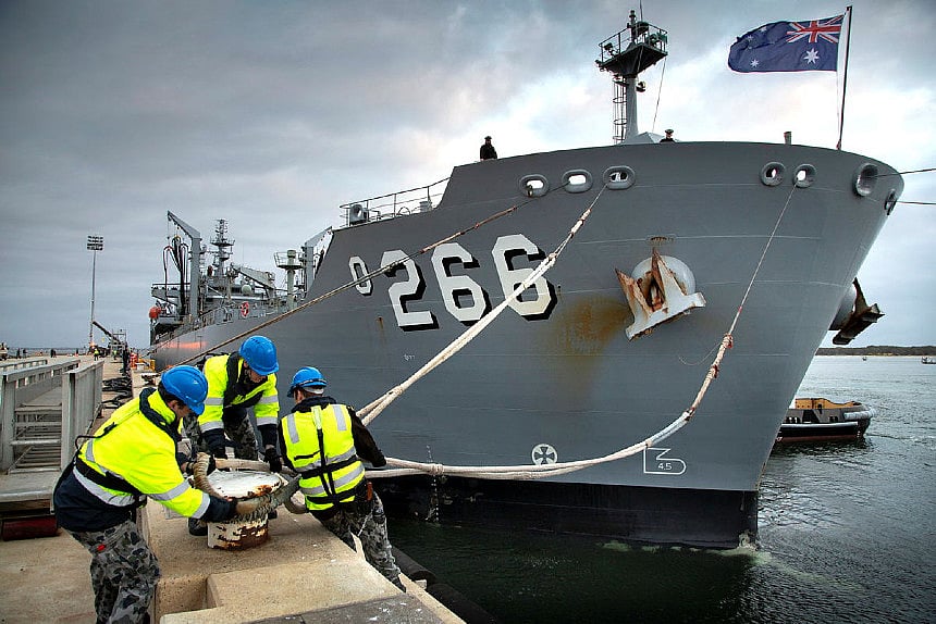Royal Australian Navy supply ship Sirius conducts final deployment