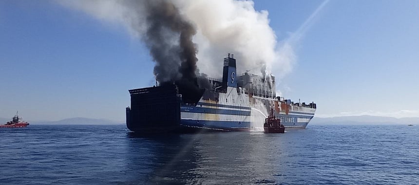 12 missing after fire hits underway ferry off Corfu, Greece