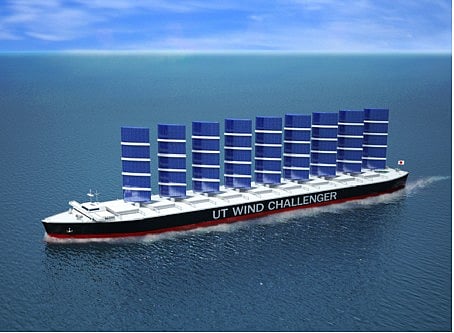 Telescopic hard sail concept for bulk carrier