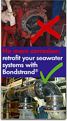 Bondstrand glassfibre reinforced epoxy prevents pipe corrosion