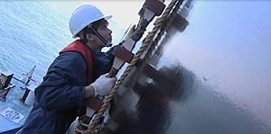 Training on boarding at sea