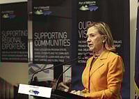 Hillary Clinton visits Port of Melbourne
