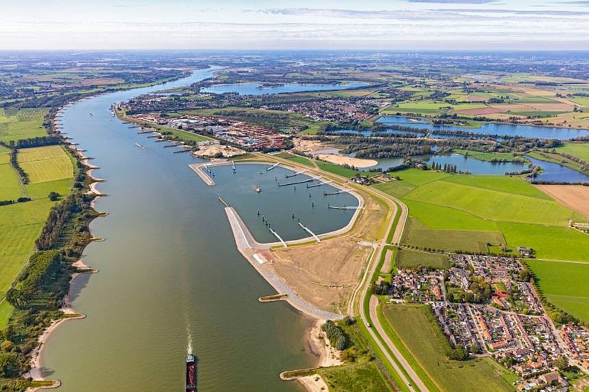 Extensive dredging completed at new inland harbour near Spijk, Netherlands