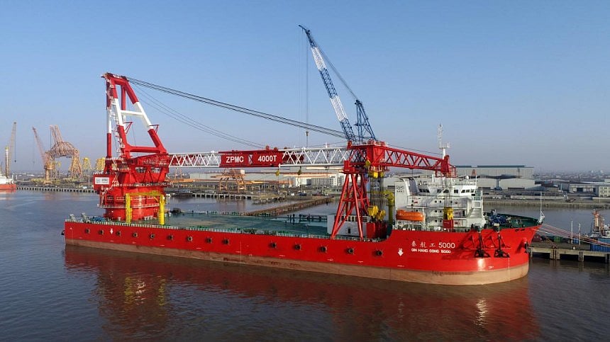VESSEL REVIEW | Qin Hanggong 5000 – Chinese-built crane vessel with ...